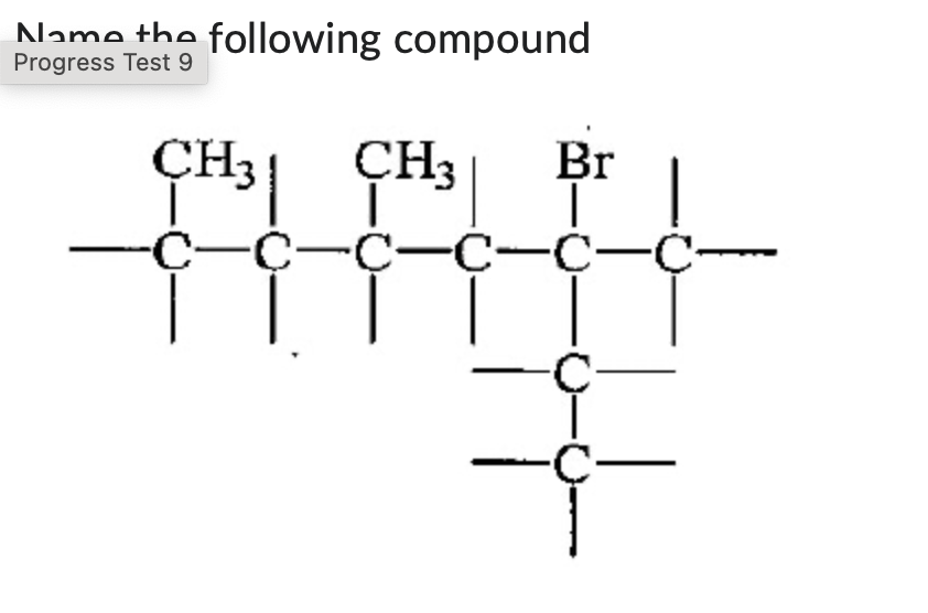 Solved Namo the following compound Progress Test 9Progress | Chegg.com
