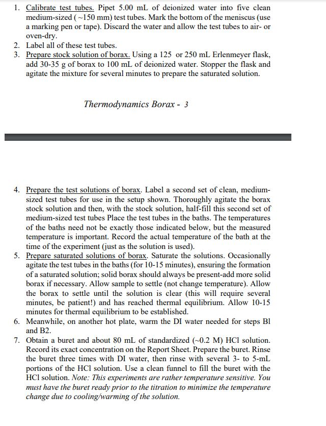 Experiment 10: Thermodynamics and the dissolution of | Chegg.com