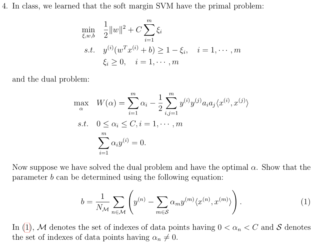 4. In class, we learned that the soft margin SVM have | Chegg.com
