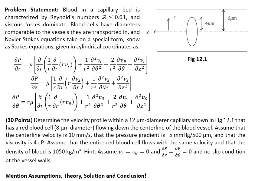 Solved Problem Statement: Blood in a capillary bed is | Chegg.com