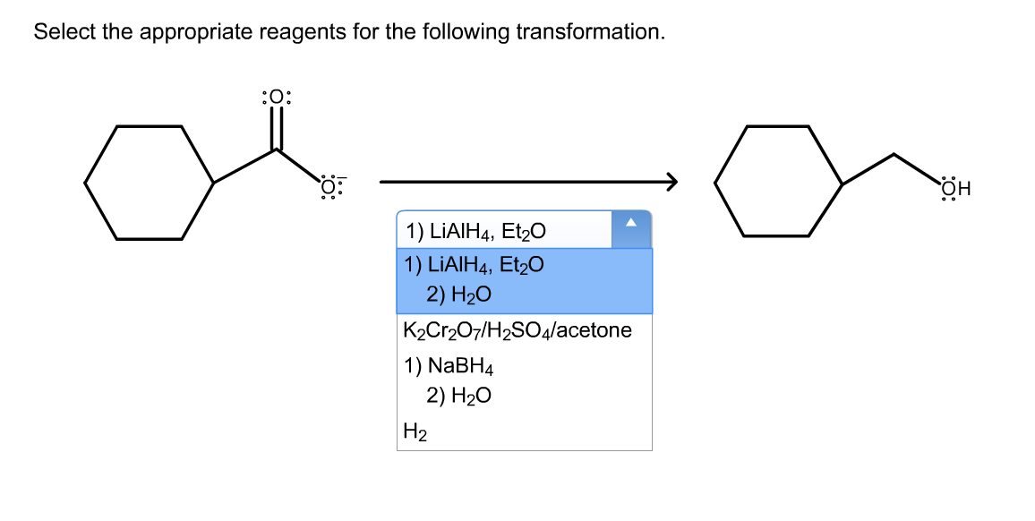 Solved Select the appropriate reagents for the | Chegg.com