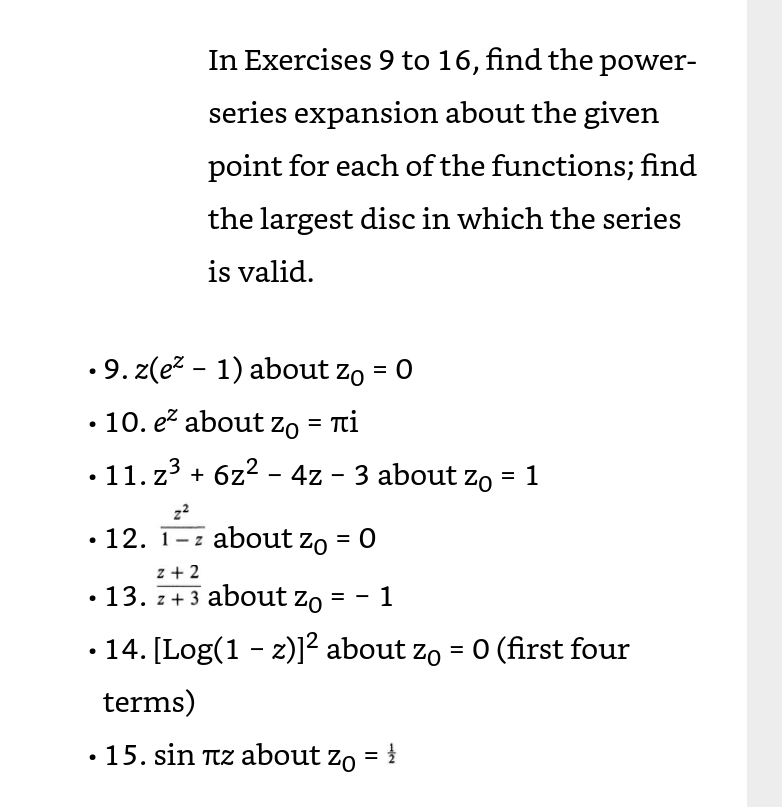 Solved In Exercises 9 to 16 , find the powerseries expansion | Chegg.com