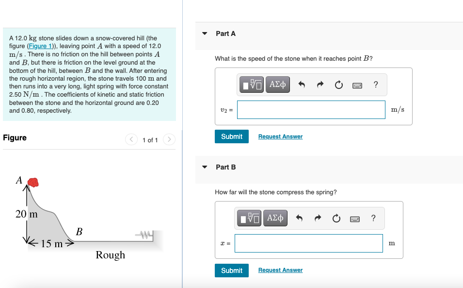 Solved Part A What is the speed of the stone when it reaches | Chegg.com
