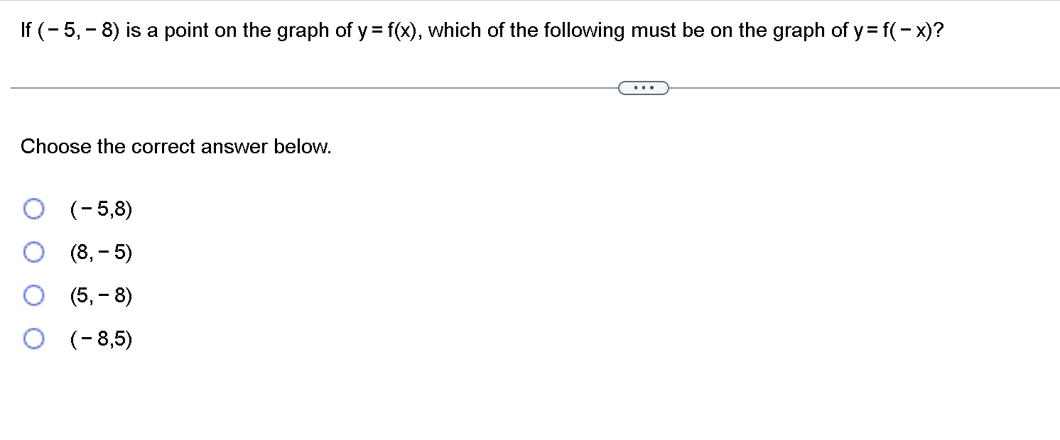 Solved If (−5,−8) is a point on the graph of y=f(x), which | Chegg.com