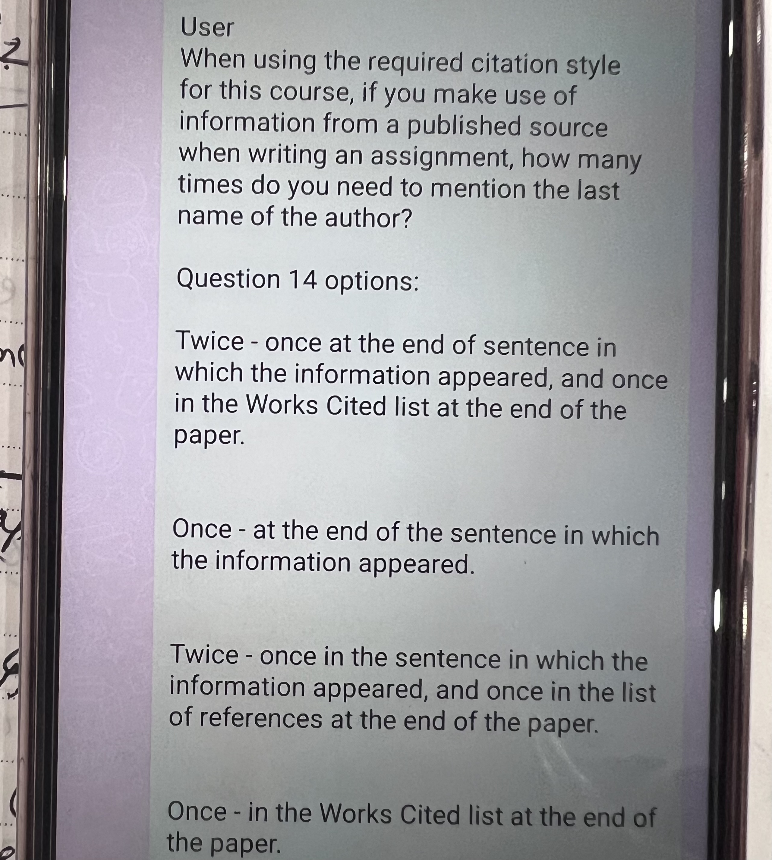 Solved UserWhen using the required citation stylefor this | Chegg.com