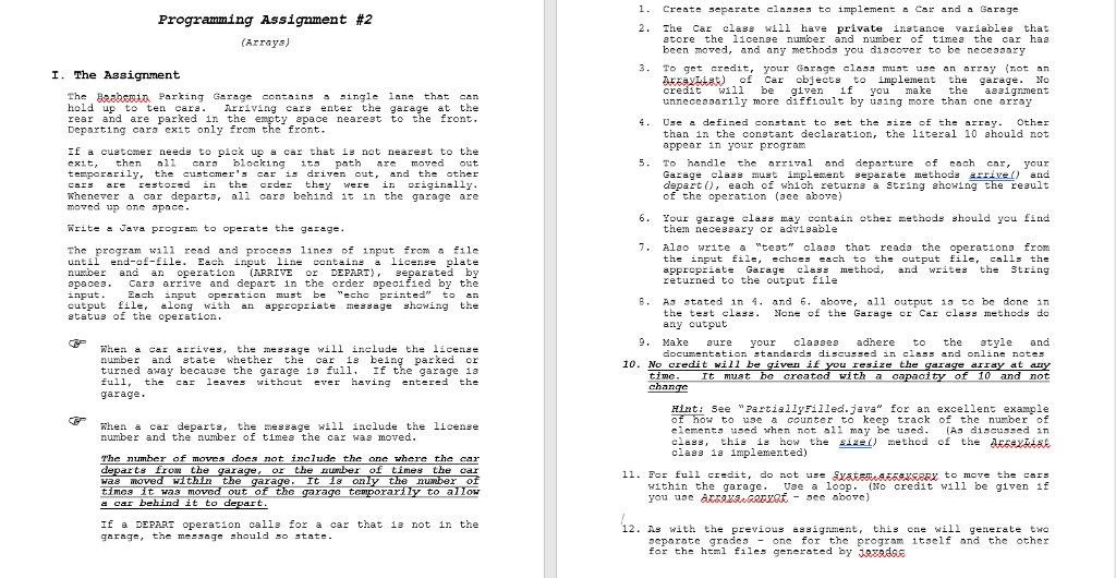 Solved Programming Assignment #2 (Arrays,) 2. The Car class | Chegg.com
