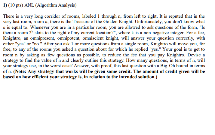 1 10 Pts Anl Algorithm Analysis There Is A Very