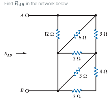 Solved Find RAB in the network below. | Chegg.com