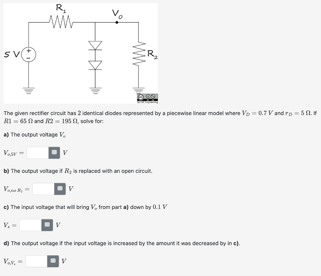 Solved The given rectifier circuit has 2 identical diodes | Chegg.com