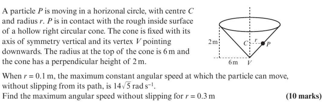 Solved A particle P is moving in a horizonal circle, with | Chegg.com