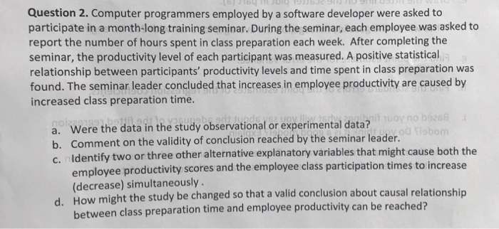 Solved Question 2. Computer programmers employed by a | Chegg.com