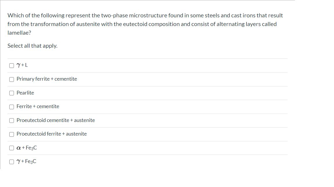 Solved Which Of The Following Represent The Two Phase