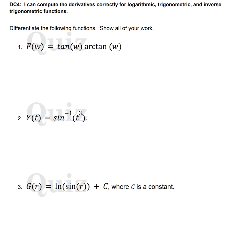 Solved DC4: I can compute the derivatives correctly for | Chegg.com