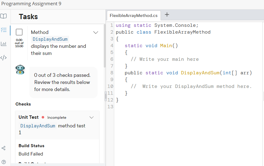 Solved Programming Assignment 90 ﻿out Of 3 ﻿checks 
