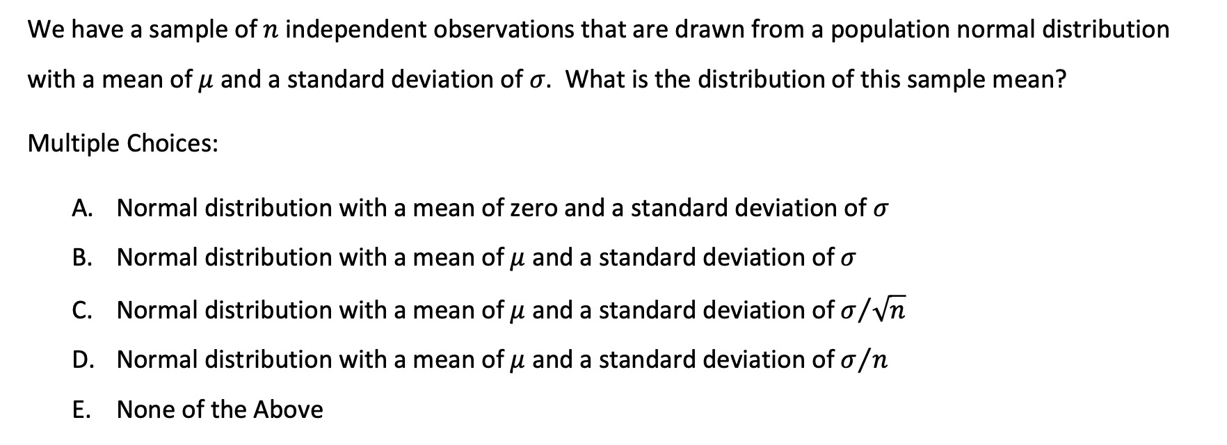 Solved We have a sample of n independent observations that | Chegg.com