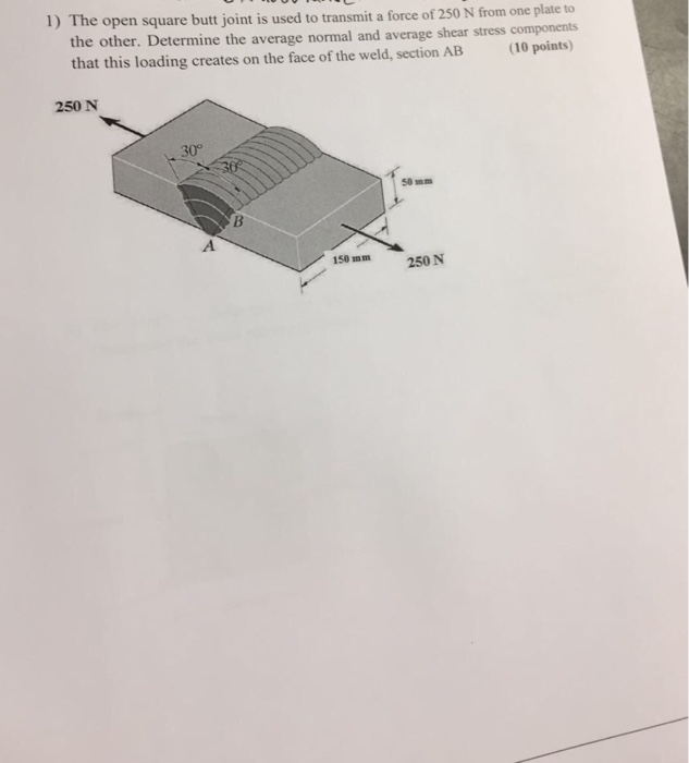 Solved The open square butt joint is used to transmit a | Chegg.com