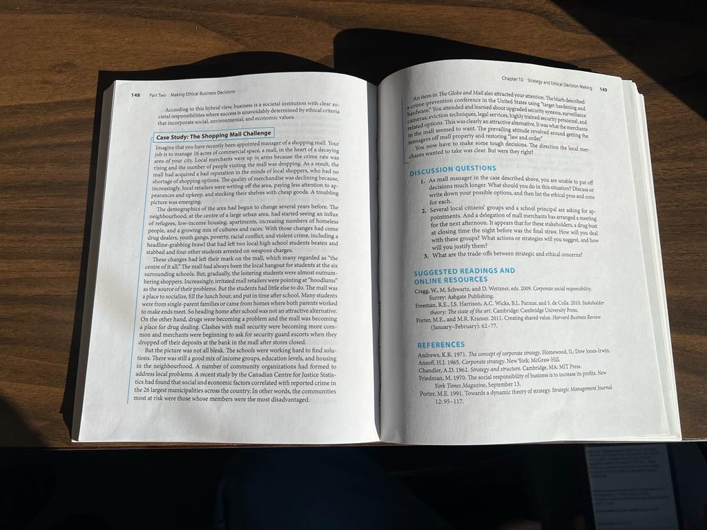 Read the “Shopping Mall Challenge” on page 148/149 | Chegg.com