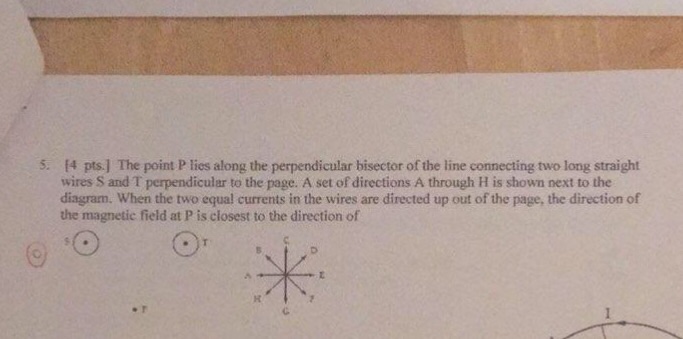 Solved 5. [4 pts.] The point P lies along the perpendicular | Chegg.com