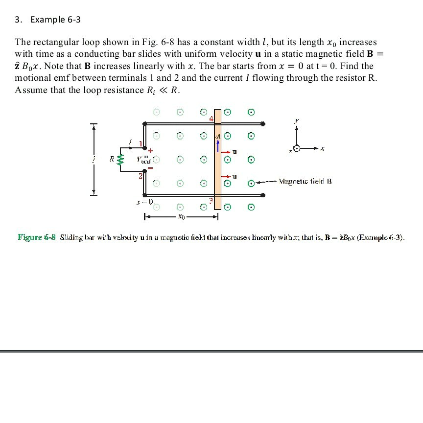 Solved 3. Example 6-3 The rectangular loop shown in Fig. 6-8 | Chegg.com