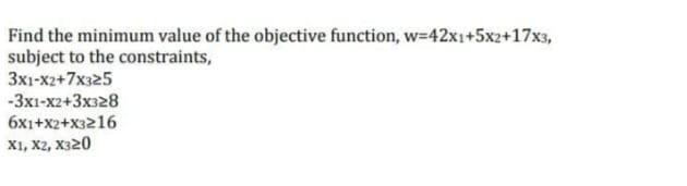 Solved Find the minimum value of the objective function, | Chegg.com