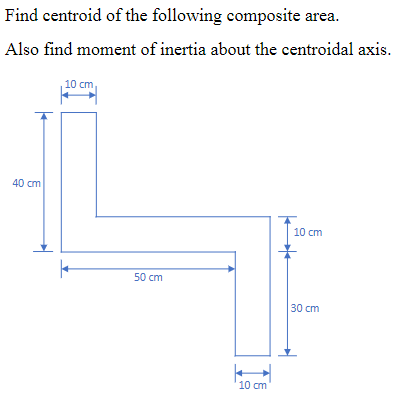 Solved Find centroid of the following composite area. Also | Chegg.com