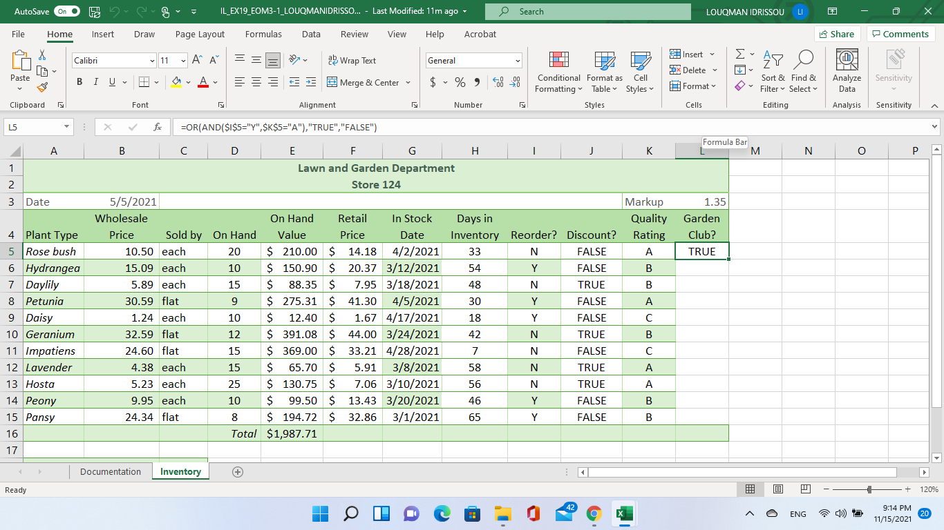 Solved PLEASE, I NEED HELP WITH THIS EXCEL FORMULA, | Chegg.com