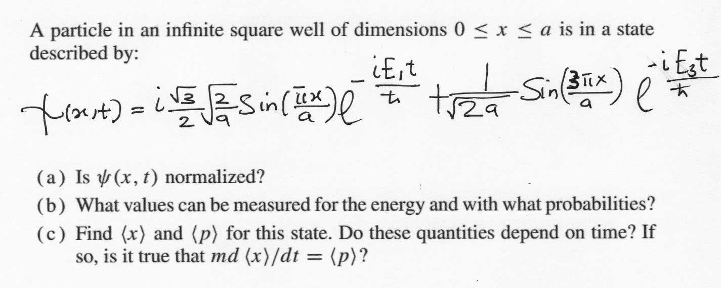 Solved A particle in an infinite square well of dimensions | Chegg.com