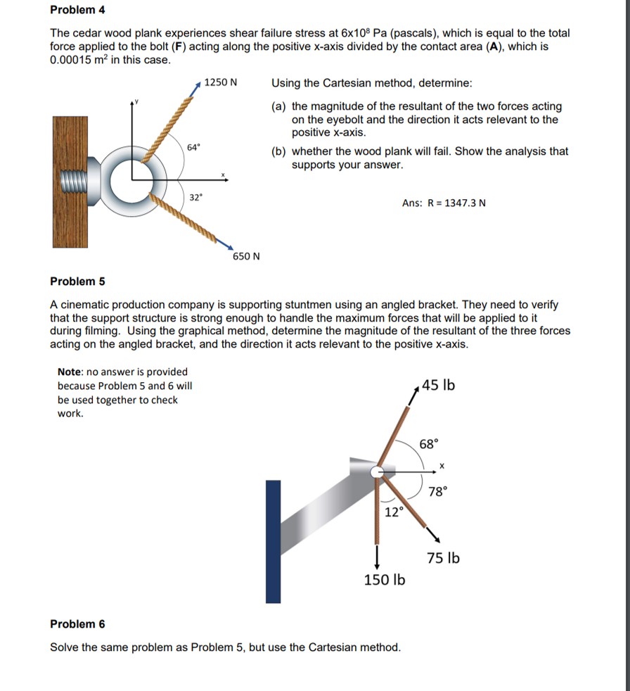 Solved Problem 4The cedar wood plank experiences shear | Chegg.com