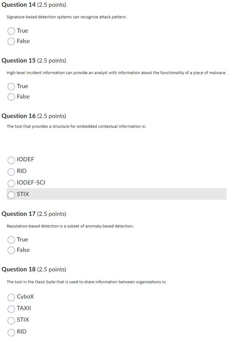Solved Signature-based detection systems can recognize | Chegg.com