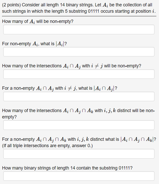 2 Points Consider All Length 14 Binary Strings Let 