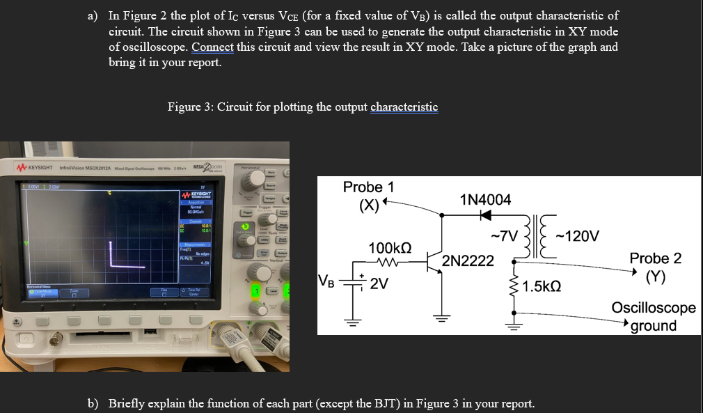 a) In Figure 2 the plot of IC versus VCE (for a fixed | Chegg.com