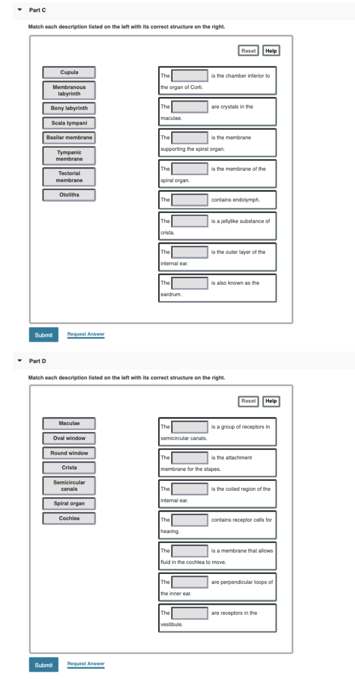 Solved Part Match each description listed on the left with | Chegg.com