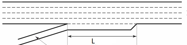 [Solved]: The freeway ramp merging section is shown. L=1200f