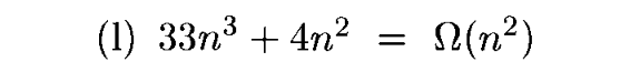 Solved 33n3+4n2=Ω(n2) | Chegg.com
