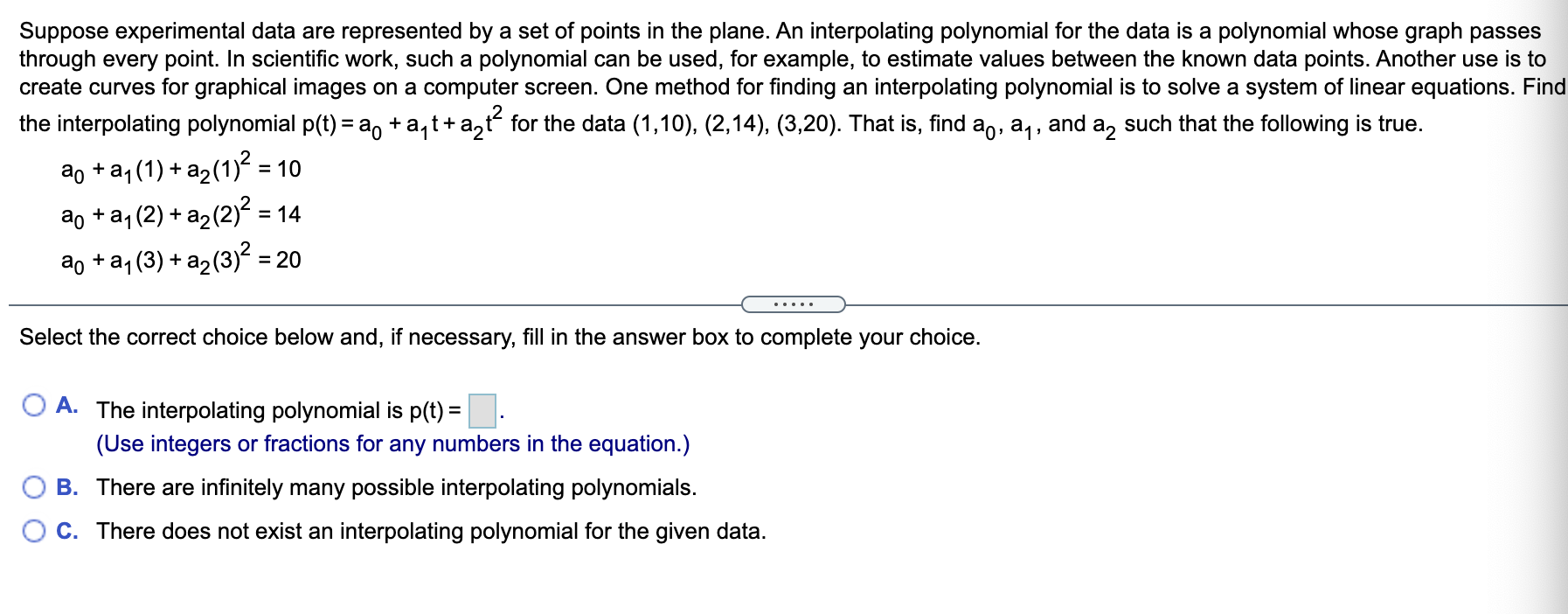 Solved Suppose experimental data are represented by a set of | Chegg.com