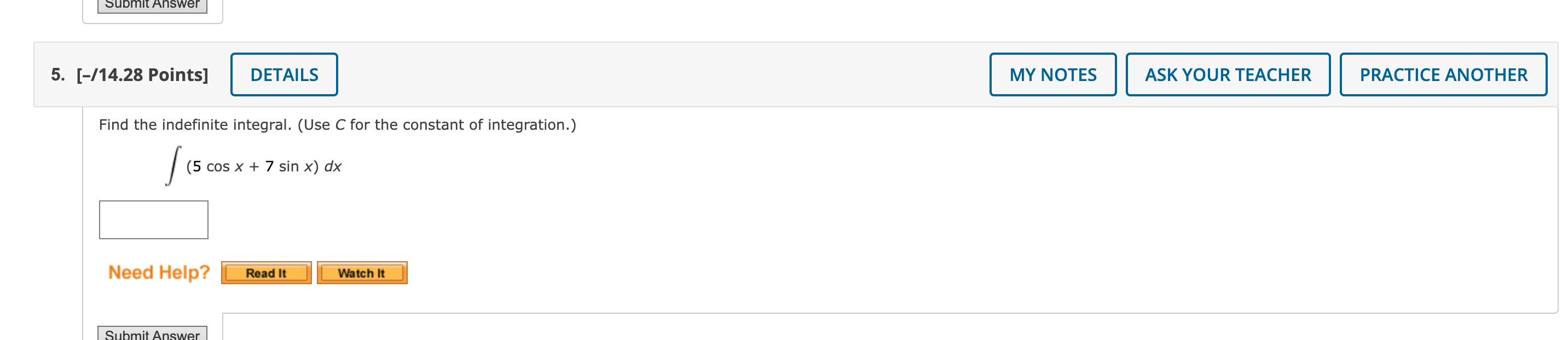 Solved Find the indefinite integral. (Use C ﻿for the | Chegg.com