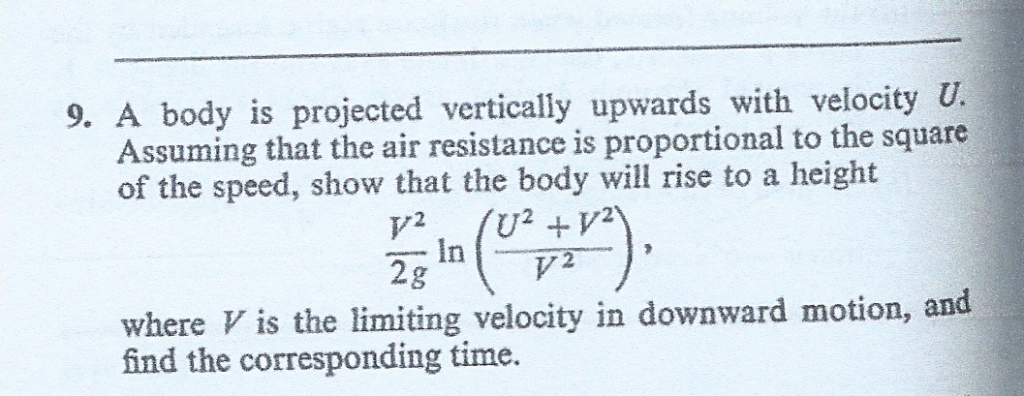Solved 9. A body is projected vertically upwards with | Chegg.com