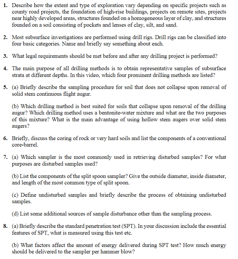 Solved 1. Describe how the extent and type of exploration | Chegg.com