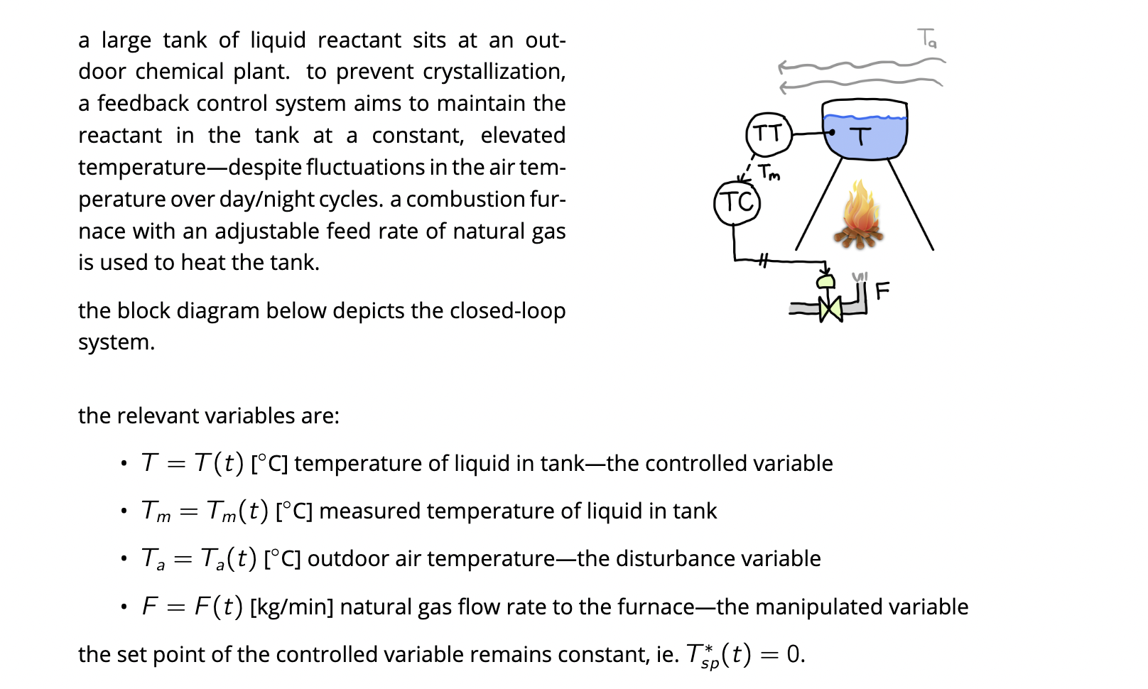 Solved a large tank of liquid reactant sits at an outdoor | Chegg.com