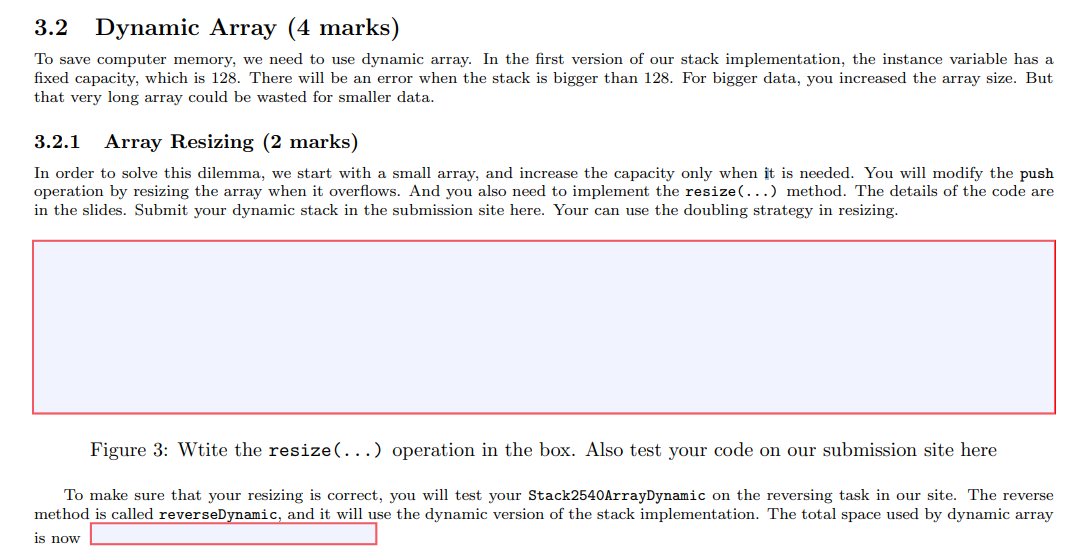 Solved Stack2540ArrayDynamic Code: import java.io.*; import | Chegg.com