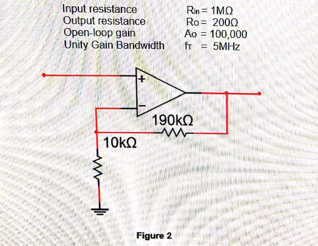 Solved 1) An operational amplifier is shown in figure 2. the | Chegg.com