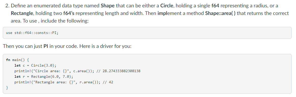 2 Define An Enumerated Data Type Named Shape That 