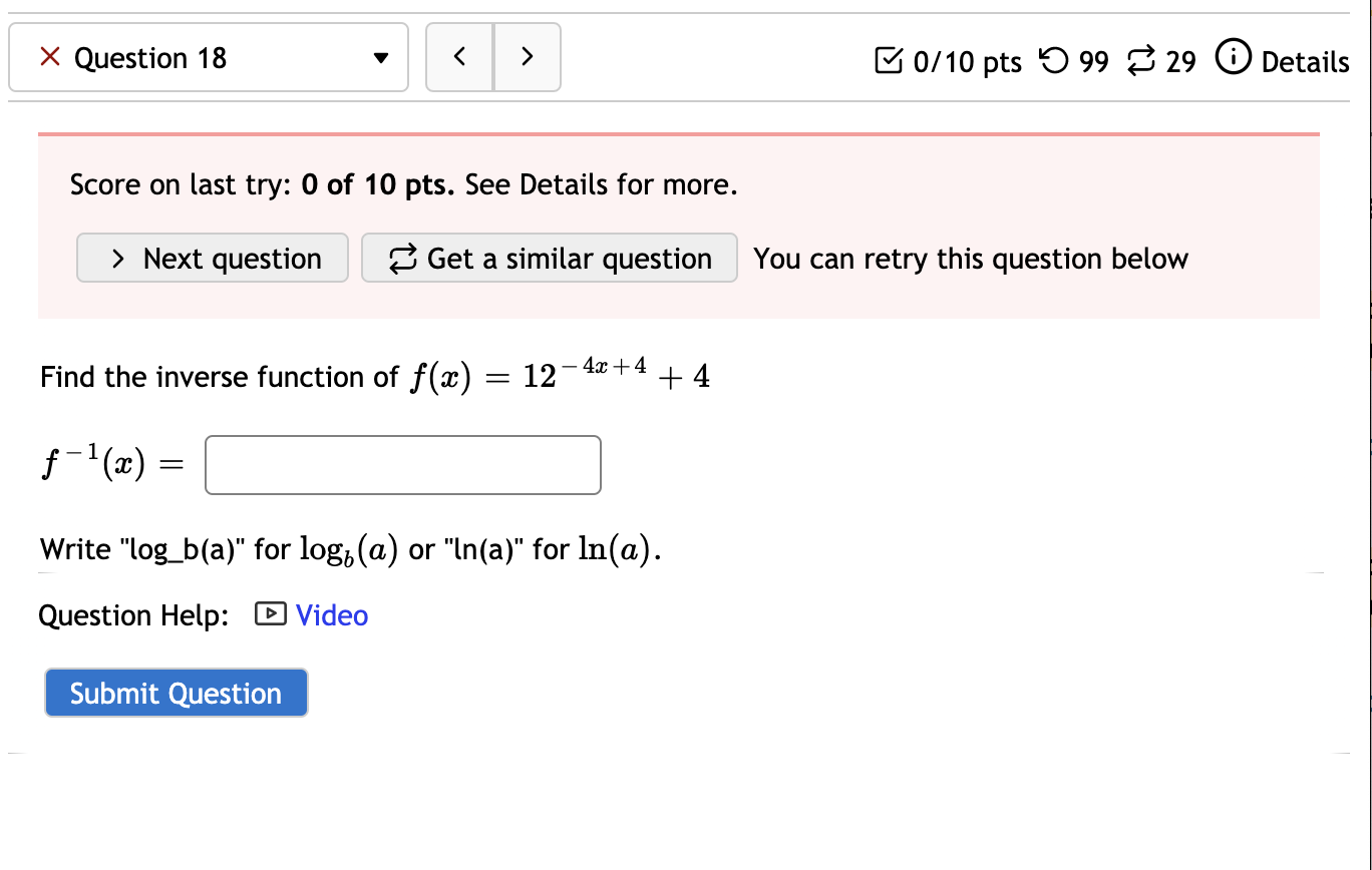 Solved x Question 18 B0/10 pts 5 99 29 0 Details Score on | Chegg.com Solved x Question 18 B0/10 pts 5 99 29 0 Details Score on | Chegg.com