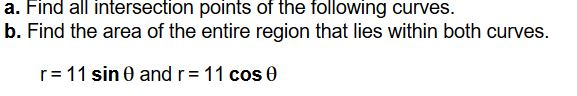 Solved a. Find all intersection points of the following | Chegg.com