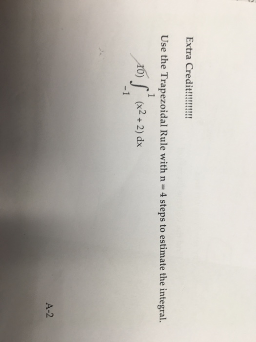 Solved Use the Trapezoidal Rule with n = 4 steps to estimate | Chegg.com