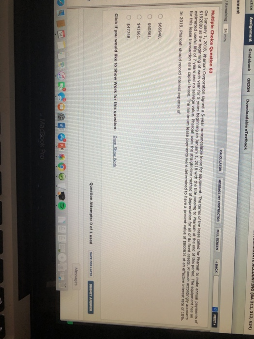 Solved UNTING (BA 311, 312, 634) ment Multiple Choice | Chegg.com Solved UNTING (BA 311, 312, 634) ment Multiple Choice | Chegg.com