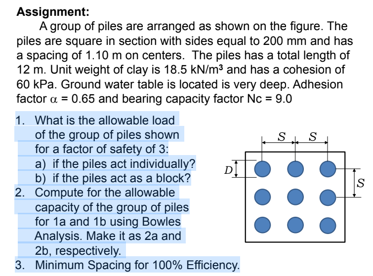 Solved Assignment: A group of piles are arranged as shown on | Chegg.com