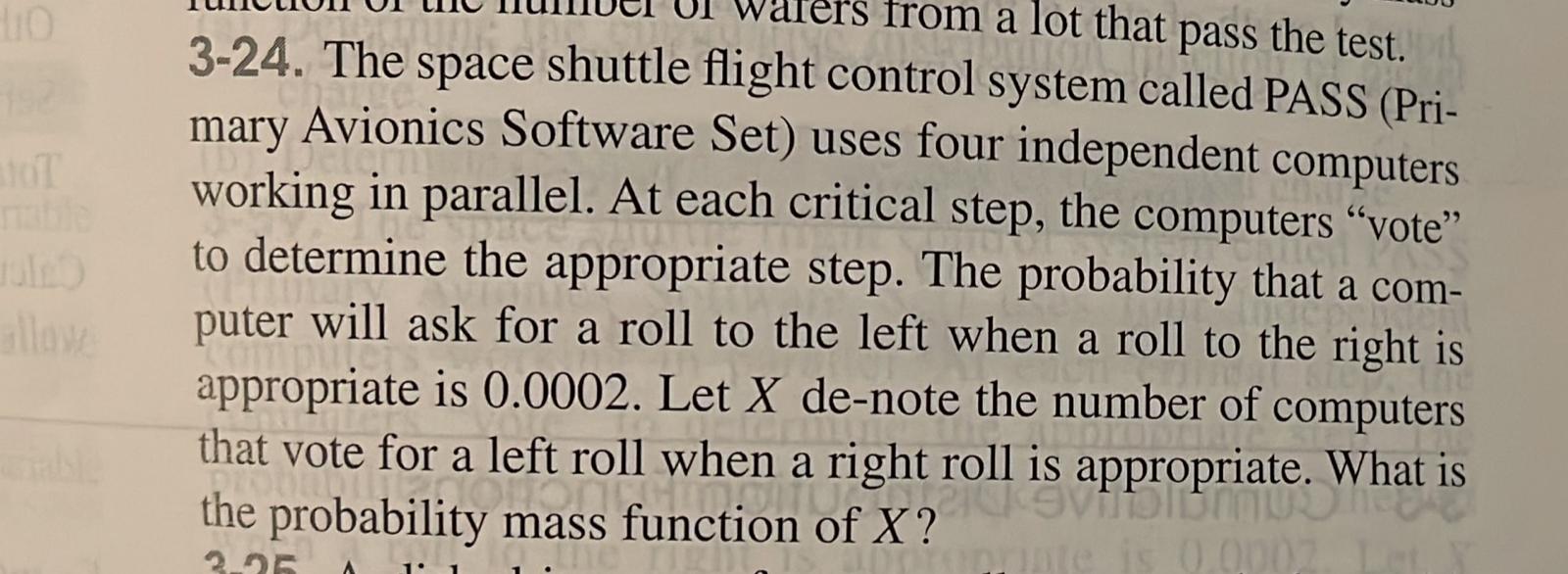 Solved 3-24. The space shuttle flight control system called | Chegg.com