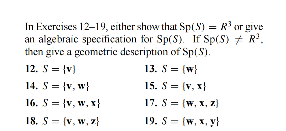 Solved Exercises 12-19 refer to the vectors in Eq. (15). | Chegg.com