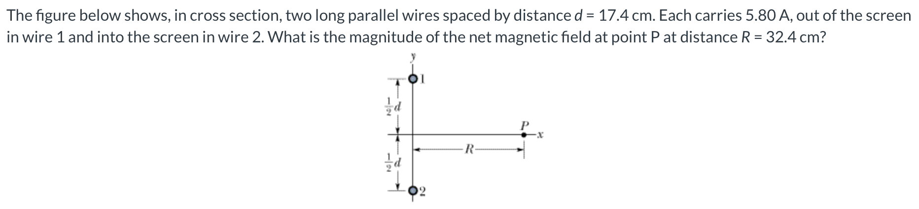 Solved The Figure Below Shows In Cross Section Two Long